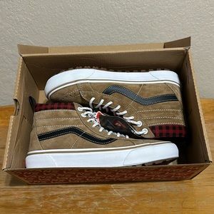 Vans | Shoes | Vans Sk8hi Mte Plaid Brown Black Made For The Elements ...